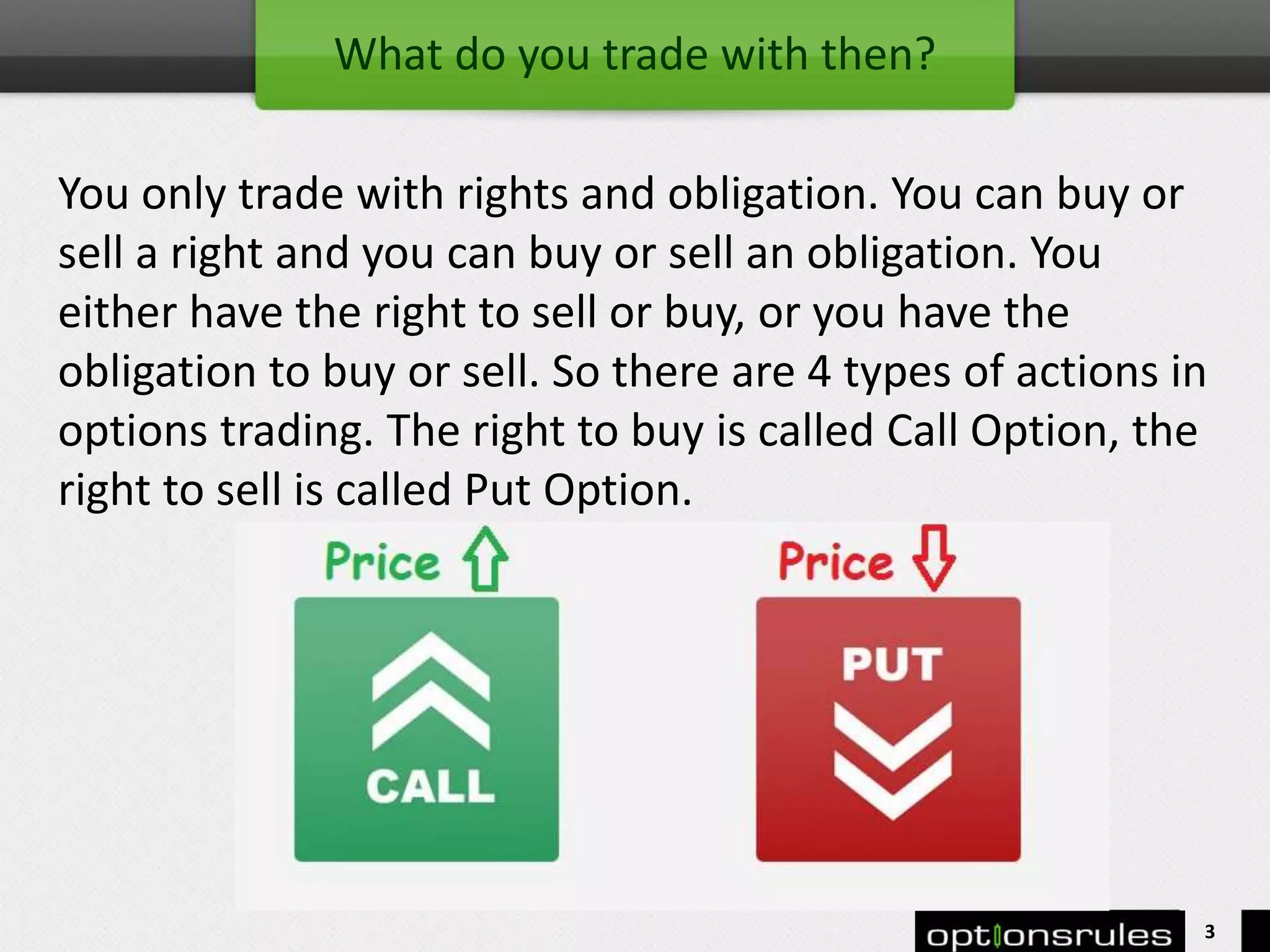 Options trading for dummies | PPT