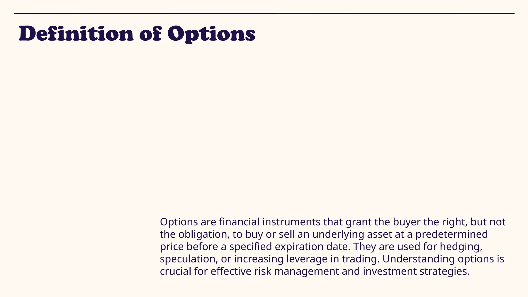 Option Strategies Presentation for learning | PPTX