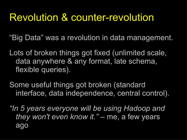 SQL on Big Data using Optiq | PPT