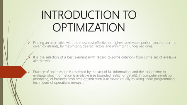 OPTIMIZATION- SIMULATED ANNEALING | PPT