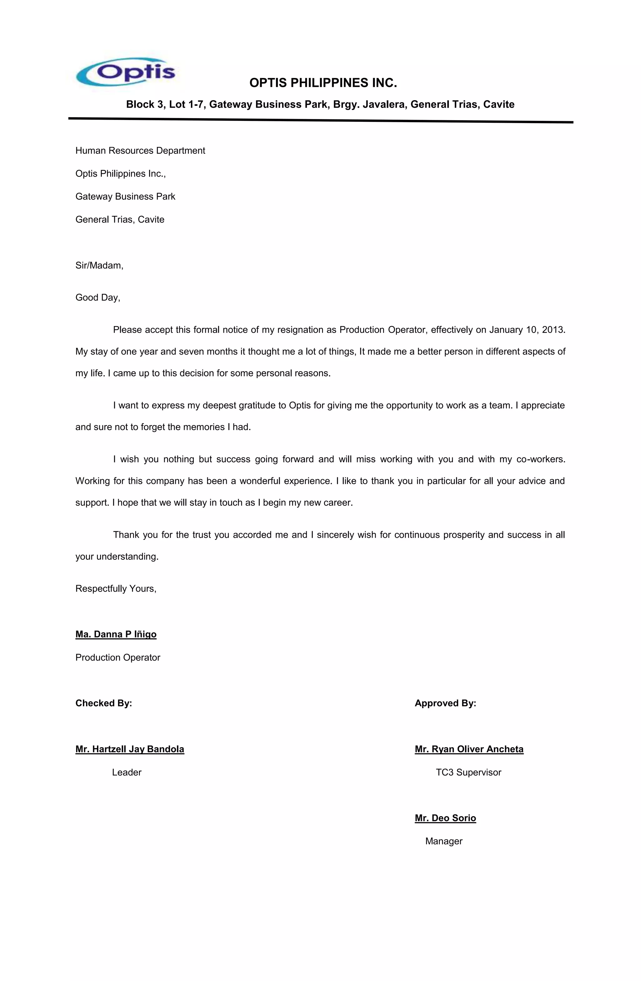 Optis philippines inc | PDF