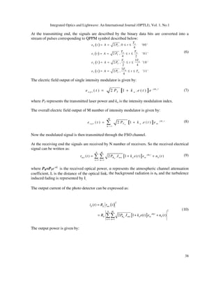ANALYTICAL PERFORMANCE EVALUATION OF A MIMO FSO COMMUNICATION SYSTEM ...