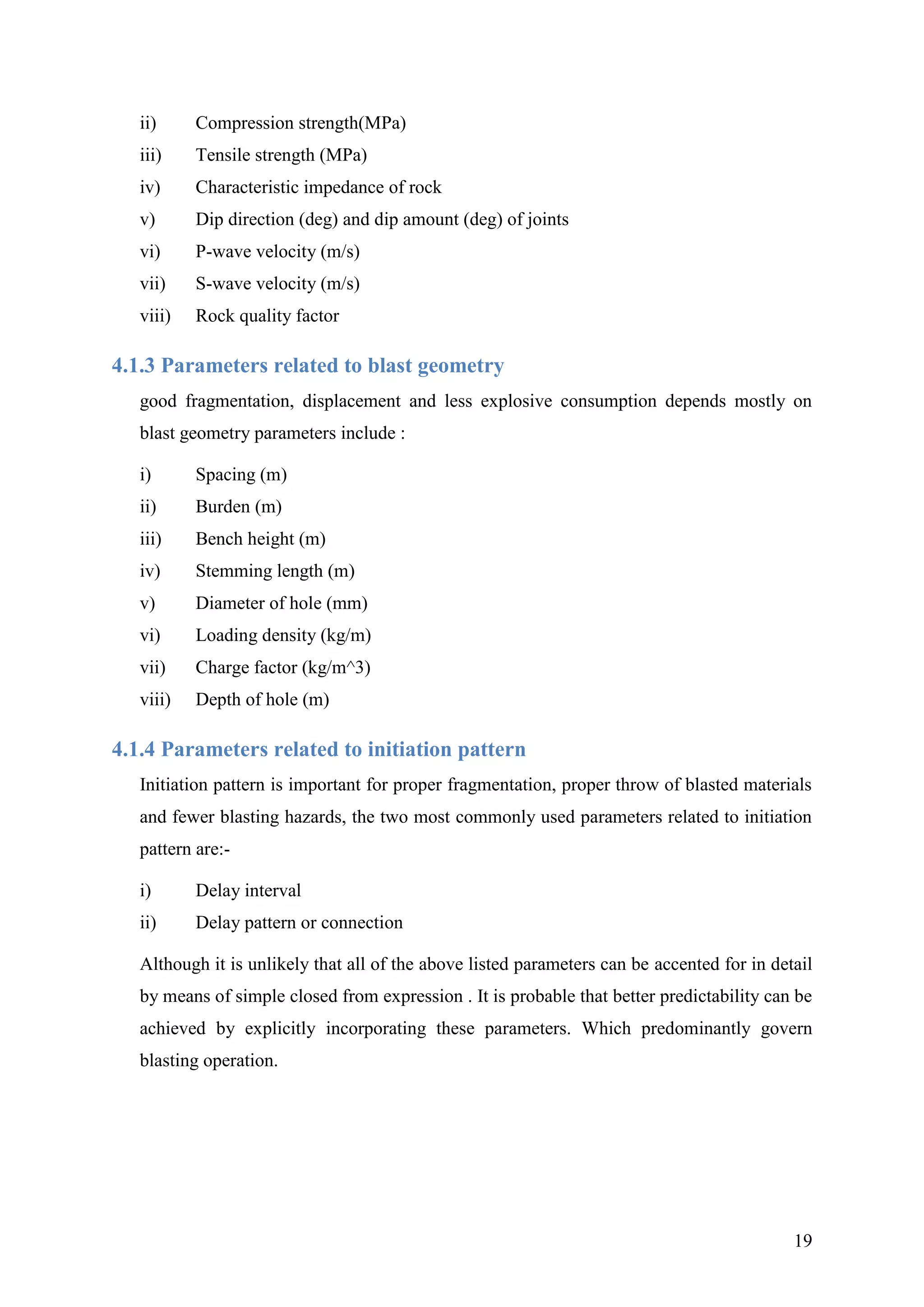 Optimization Of Blasting Parameters In Open Cast Mines Pdf Geology