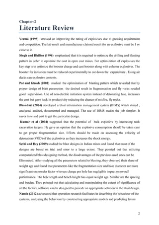 Optimization of Blasting Parameters in open cast mines | PDF