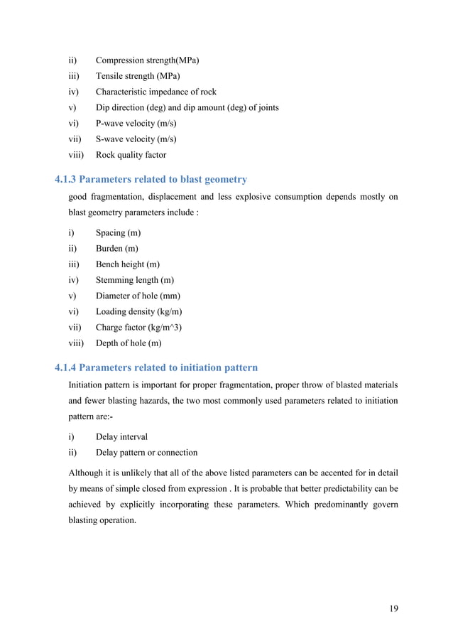 Optimization Of Blasting Parameters In Open Cast Mines Pdf Geology Science