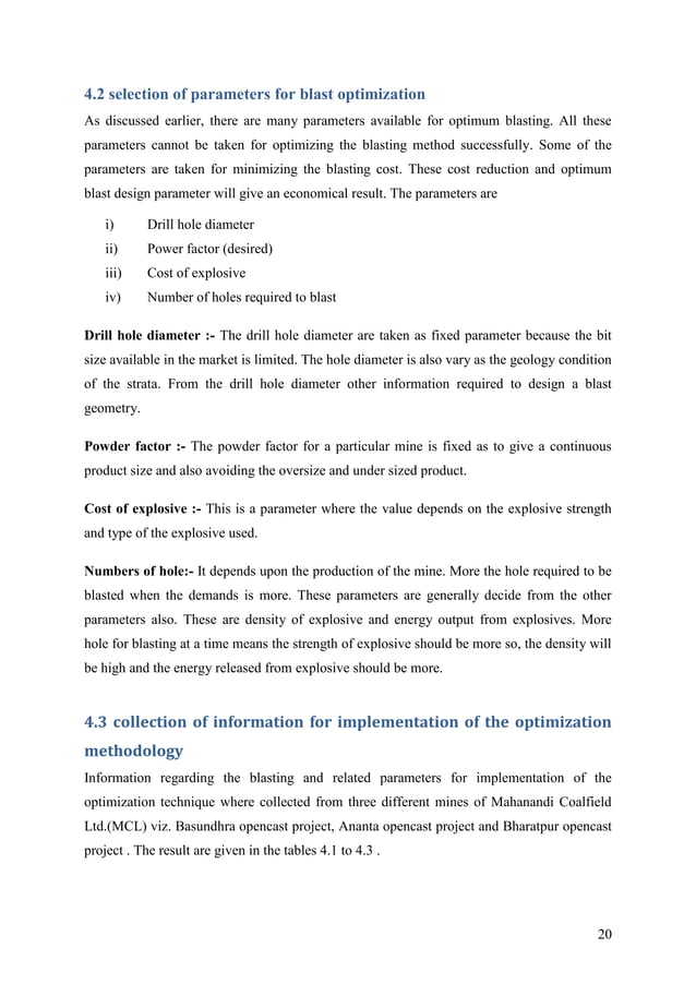 Optimization of Blasting Parameters in open cast mines | PDF | Geology | Science