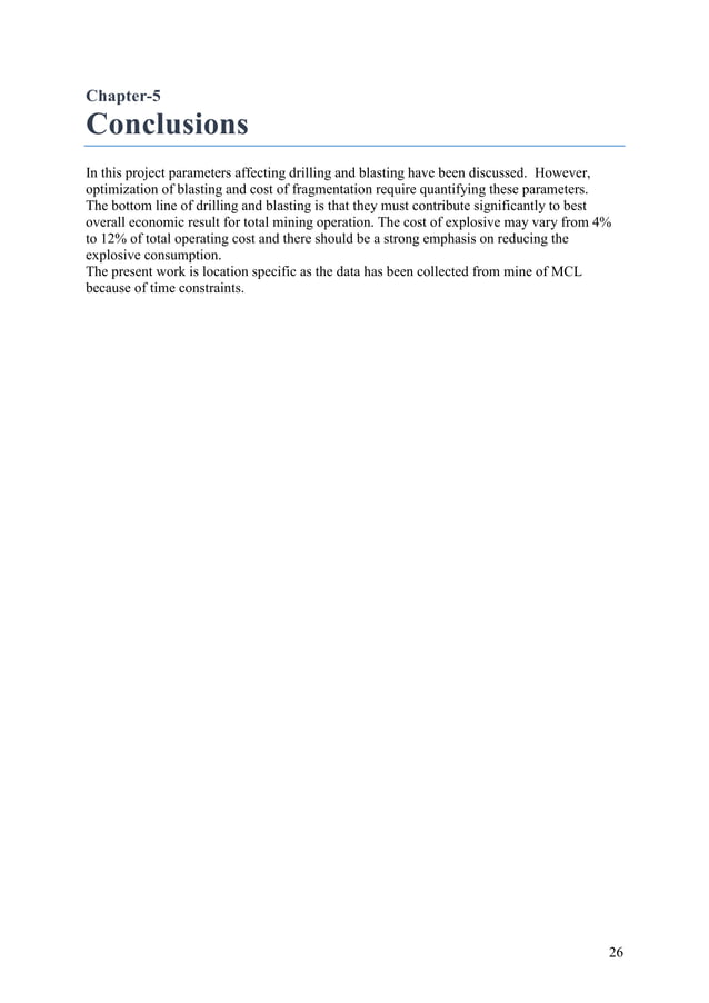 Optimization Of Blasting Parameters In Open Cast Mines Pdf