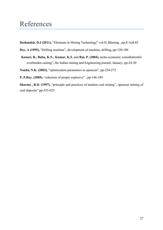 Optimization Of Blasting Parameters In Open Cast Mines Pdf