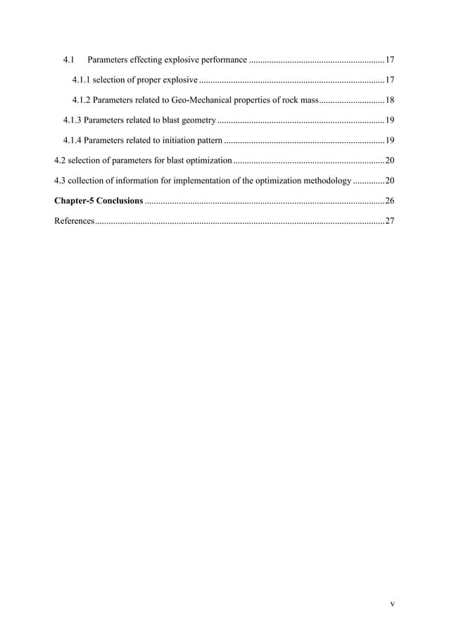 Optimization Of Blasting Parameters In Open Cast Mines Pdf