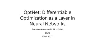 Paper Study: OptNet: Differentiable Optimization as a Layer in Neural ...