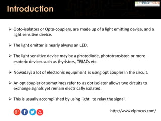 Opto Couplers – Types & Applications | PPTX