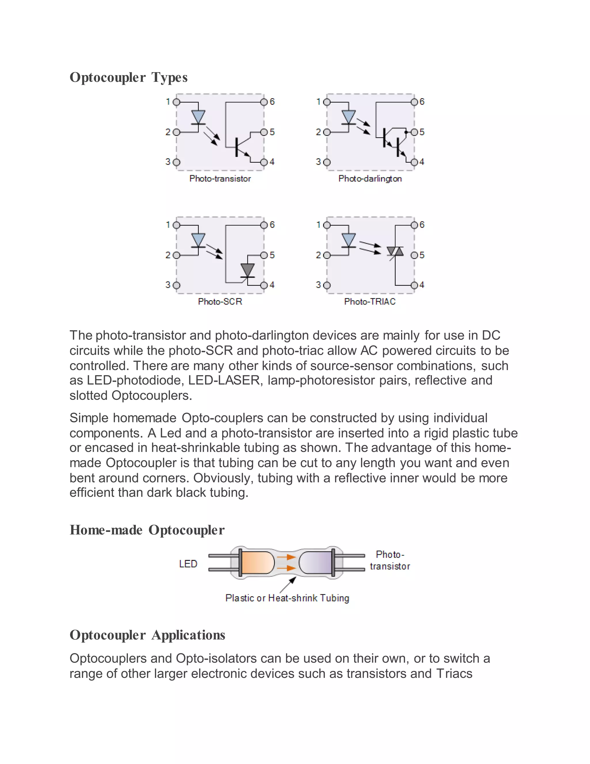 Optocoupler tutorial and optocoupler applications | PDF