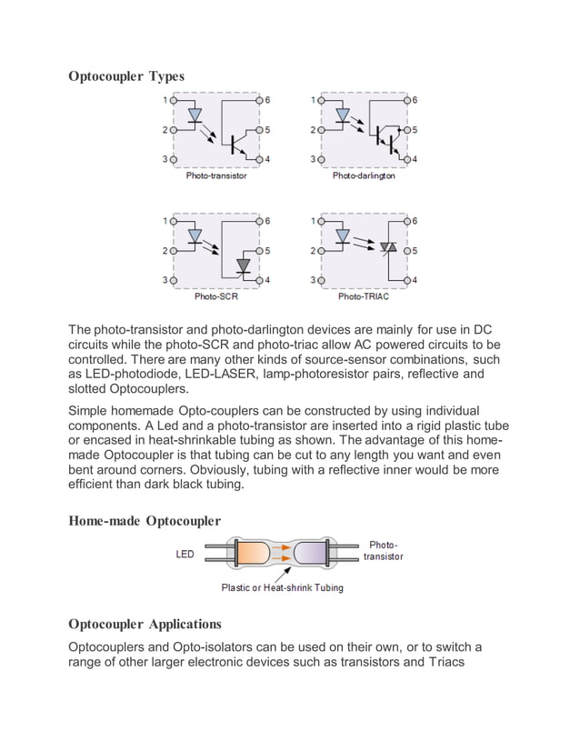 Optocoupler tutorial and optocoupler applications | DOCX | Computer Peripherals | Computing