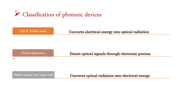 Opto electronic devices | PPTX