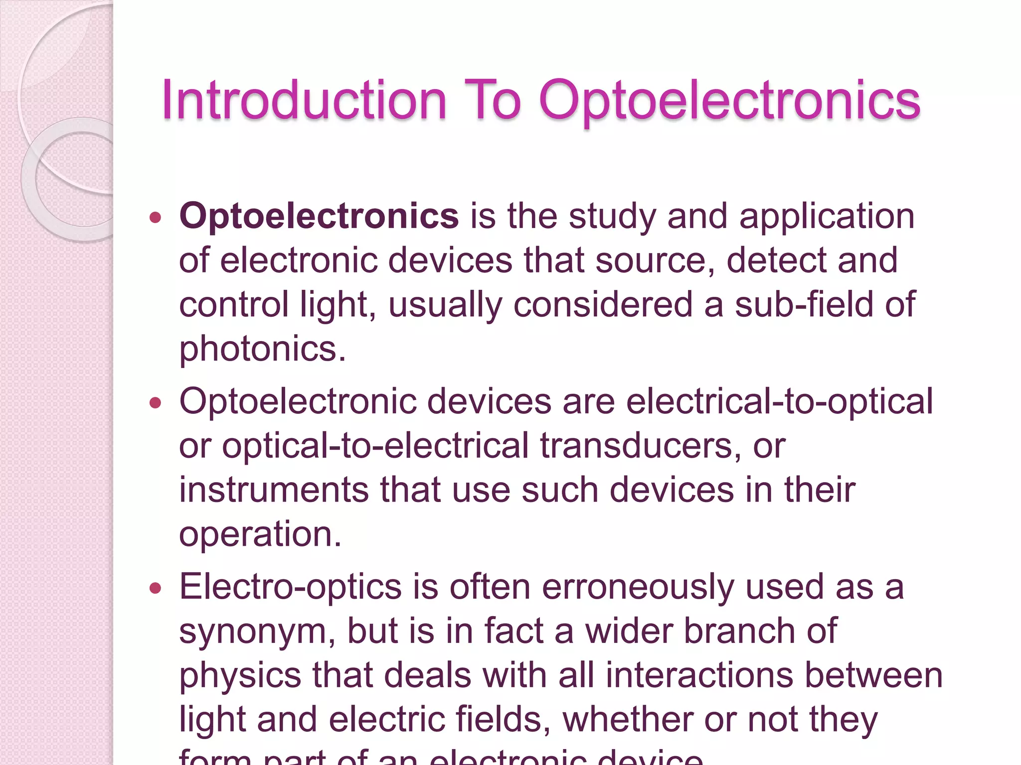 Optoelectronics | PPTX