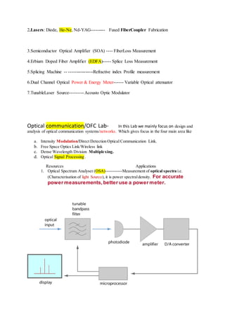 Optoelectronics and optical communication lab | DOCX