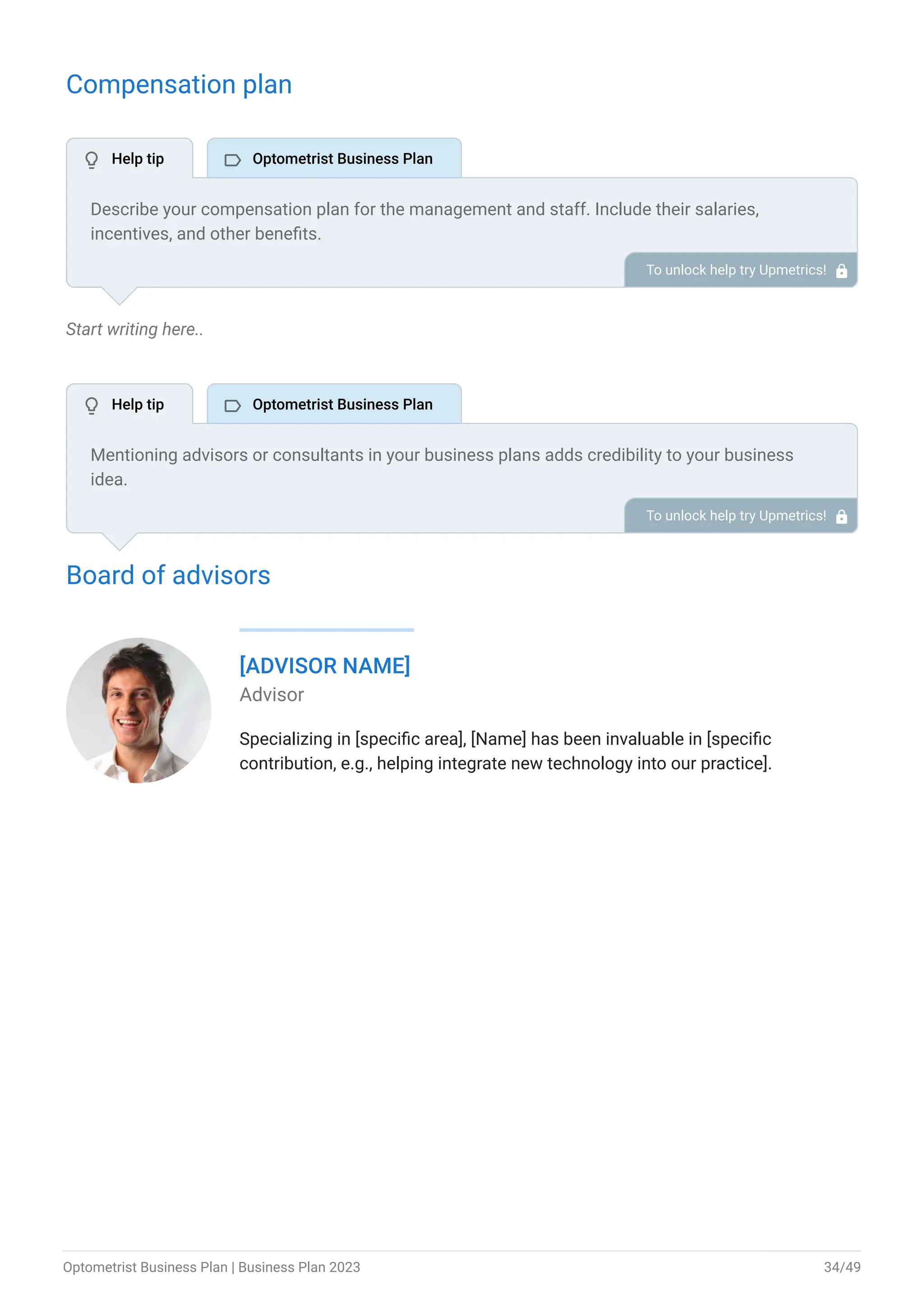 optometrist business plan example template | PDF