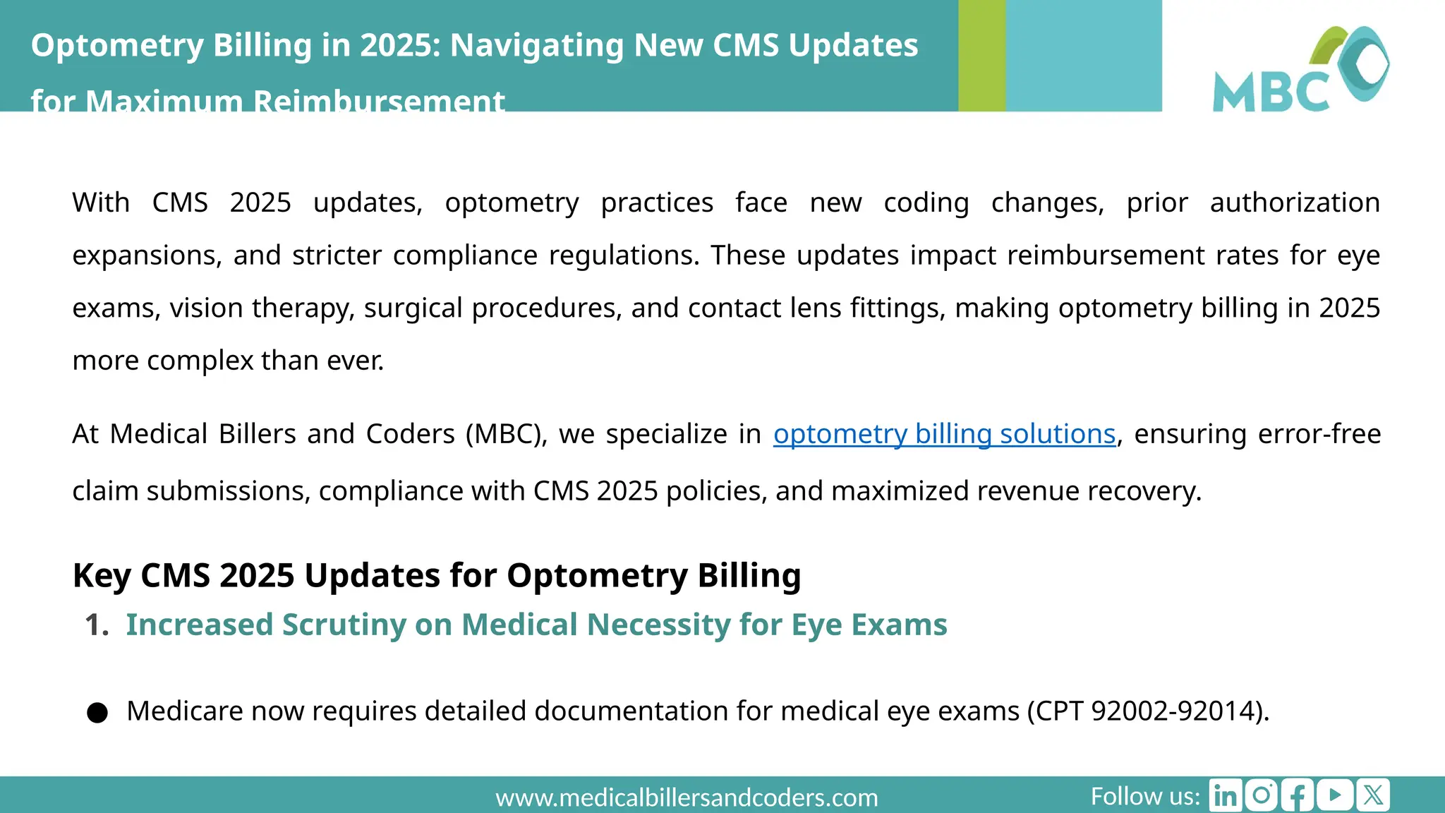 Optometry Billing in 2025 Navigating New CMS Updates for Maximum ...