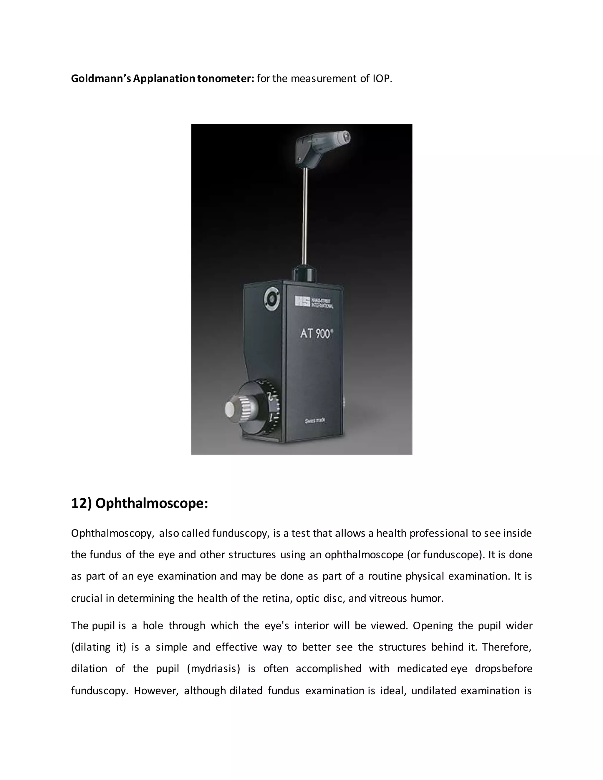 Optometry instruments | DOCX