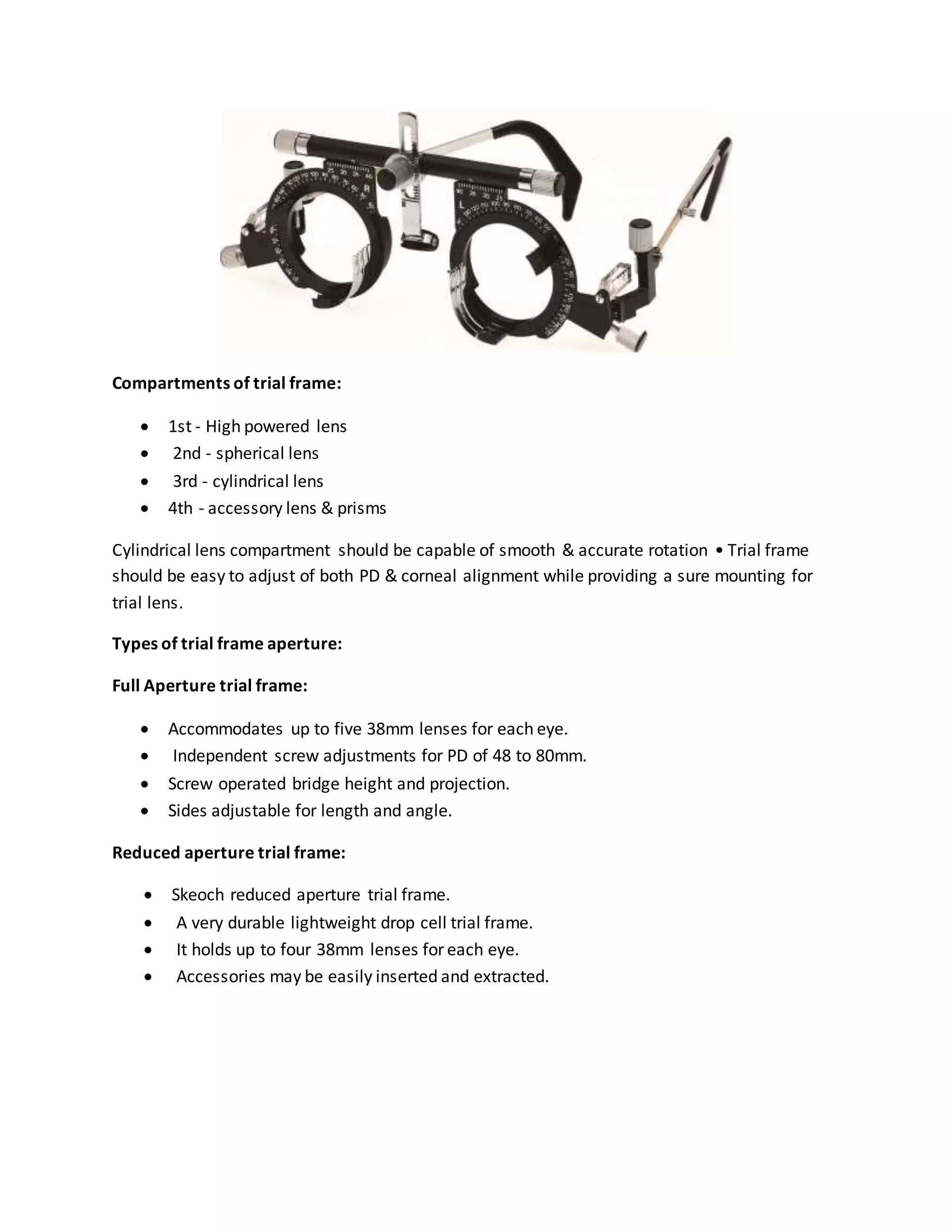 Optometry instruments | DOCX