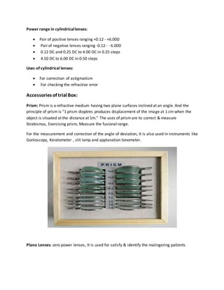 Optometry instruments | DOCX