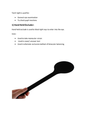 Optometry instruments | DOCX