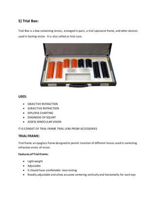 Optometry instruments | DOCX