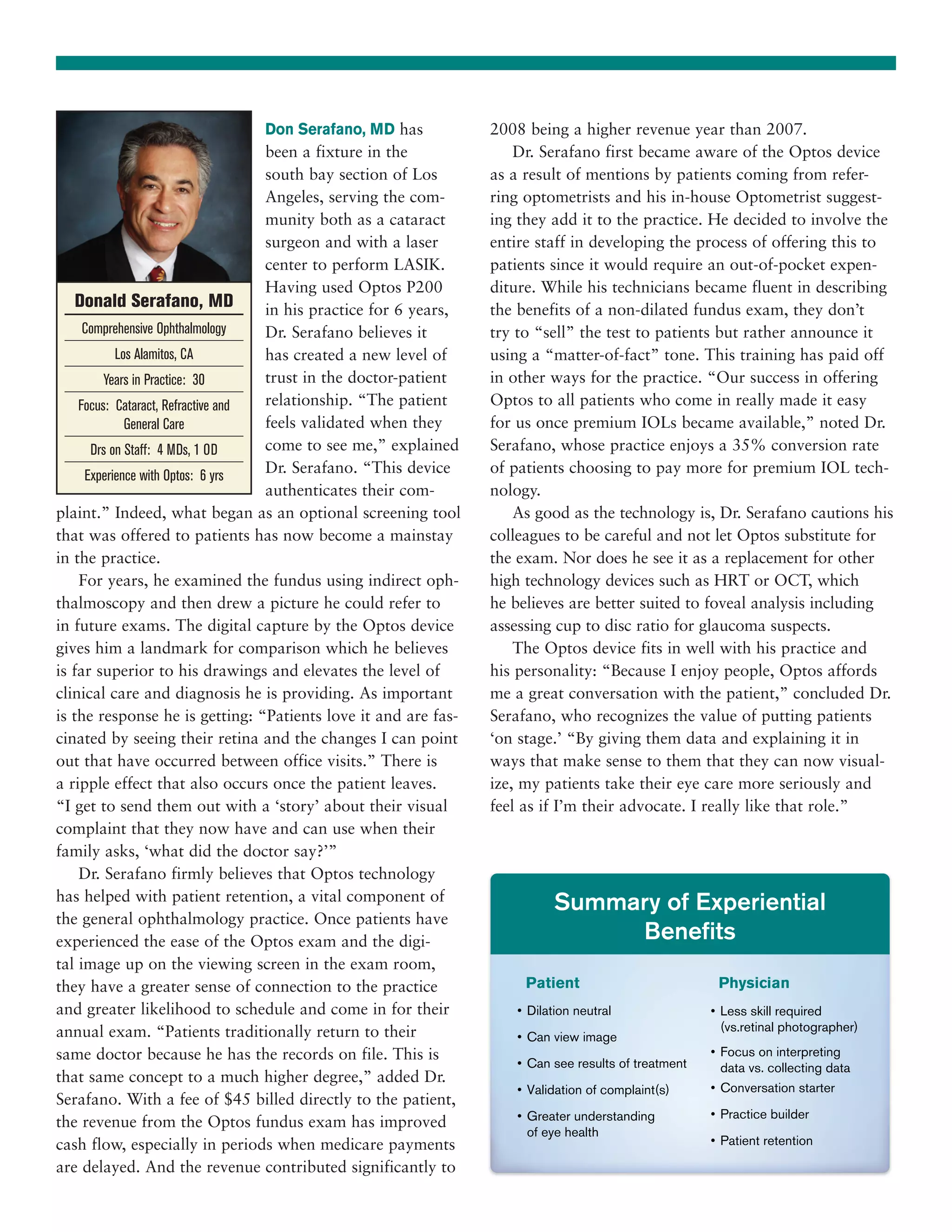 Optos a breakthrough in diagnostic imaging for the ophthalmic practice ...