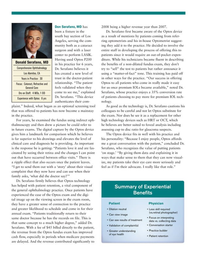 Optos a breakthrough in diagnostic imaging for the ophthalmic practice ...