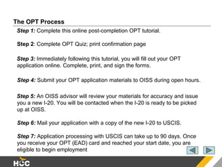 Optional Practical Training (OPT) | PPT