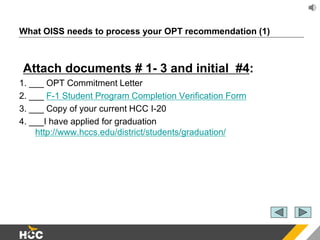 Optional Practical Training (OPT) | PPT