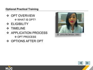Optional Practical Training (OPT) | PPT