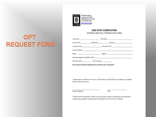 OPT Workshop | PPTX