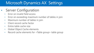 Optimizing MS Dynamics AX 2012 R3 | PPTX | Databases | Computer Software and Applications