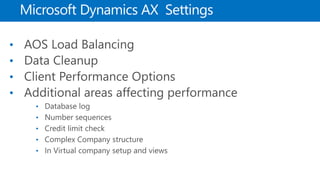 Optimizing MS Dynamics AX 2012 R3 | PPTX | Databases | Computer Software and Applications
