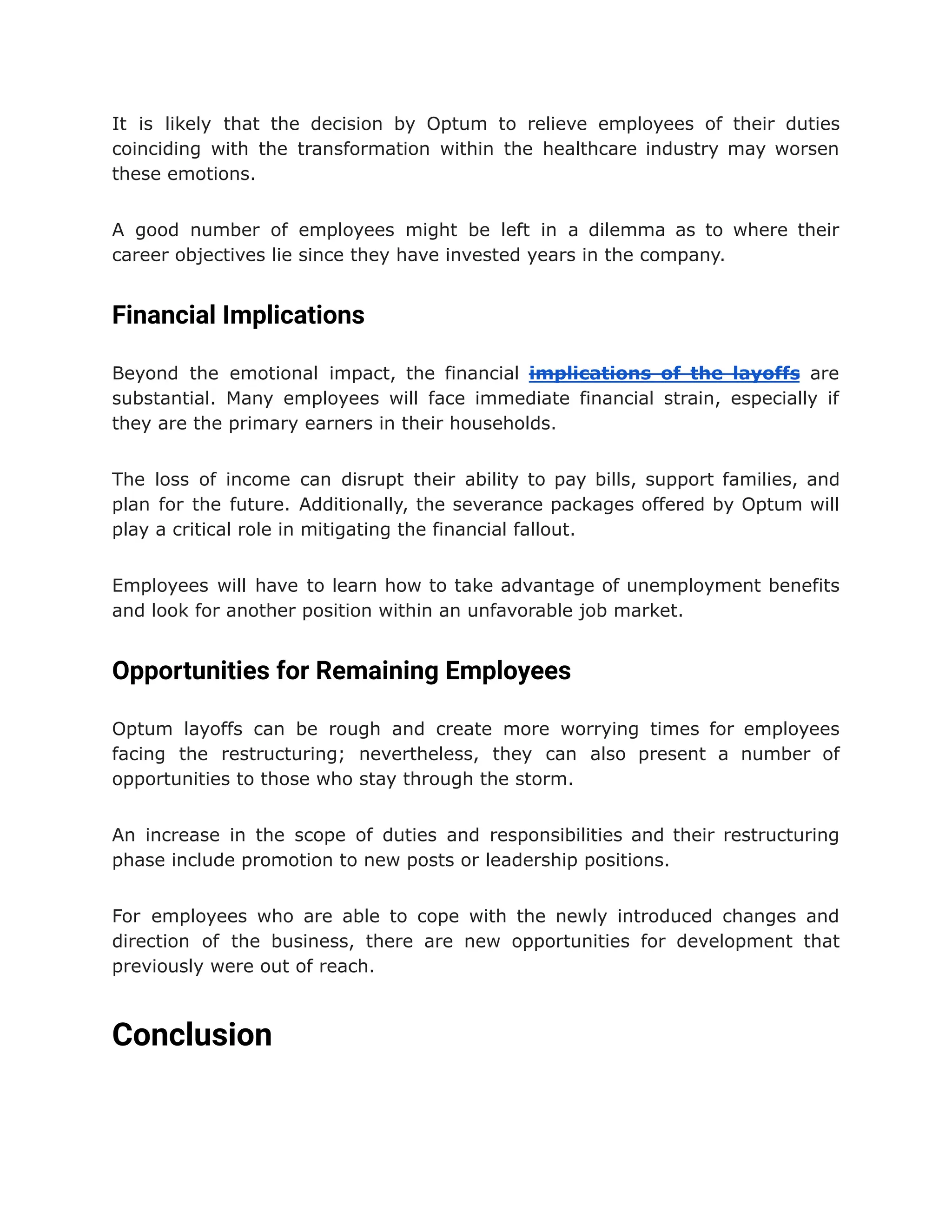 Optum Layoffs – The Latest Developments and Employee Reactions | PDF