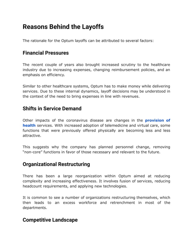 Optum Layoffs – The Latest Developments and Employee Reactions | PDF