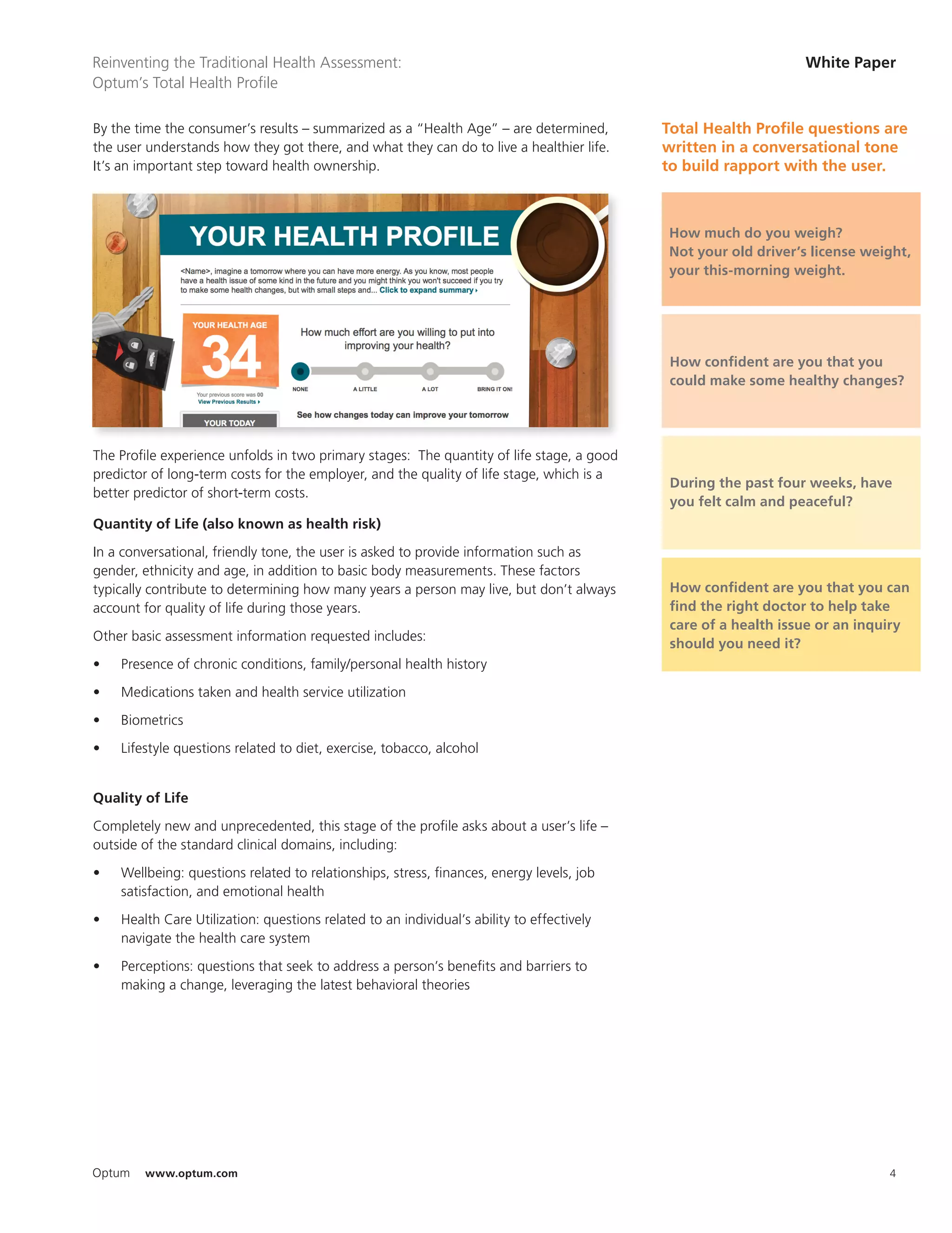 Optum Total Health Profile White Paper | PDF