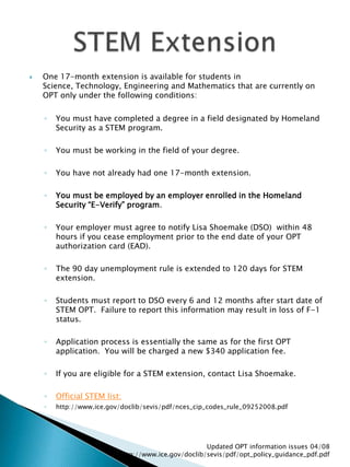 Optional Practical Training | PDF
