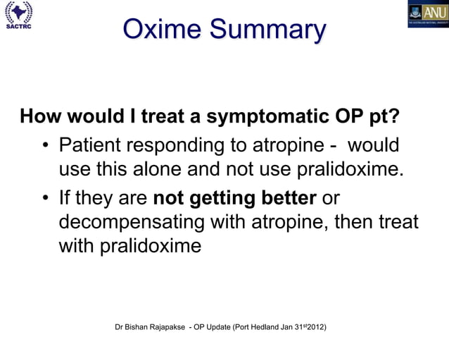 Organophosphate Poisoning Treatment - port headland doctor teaching (31 ...