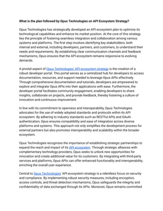 Opus Technologies - API Ecosystem Strategy | PDF