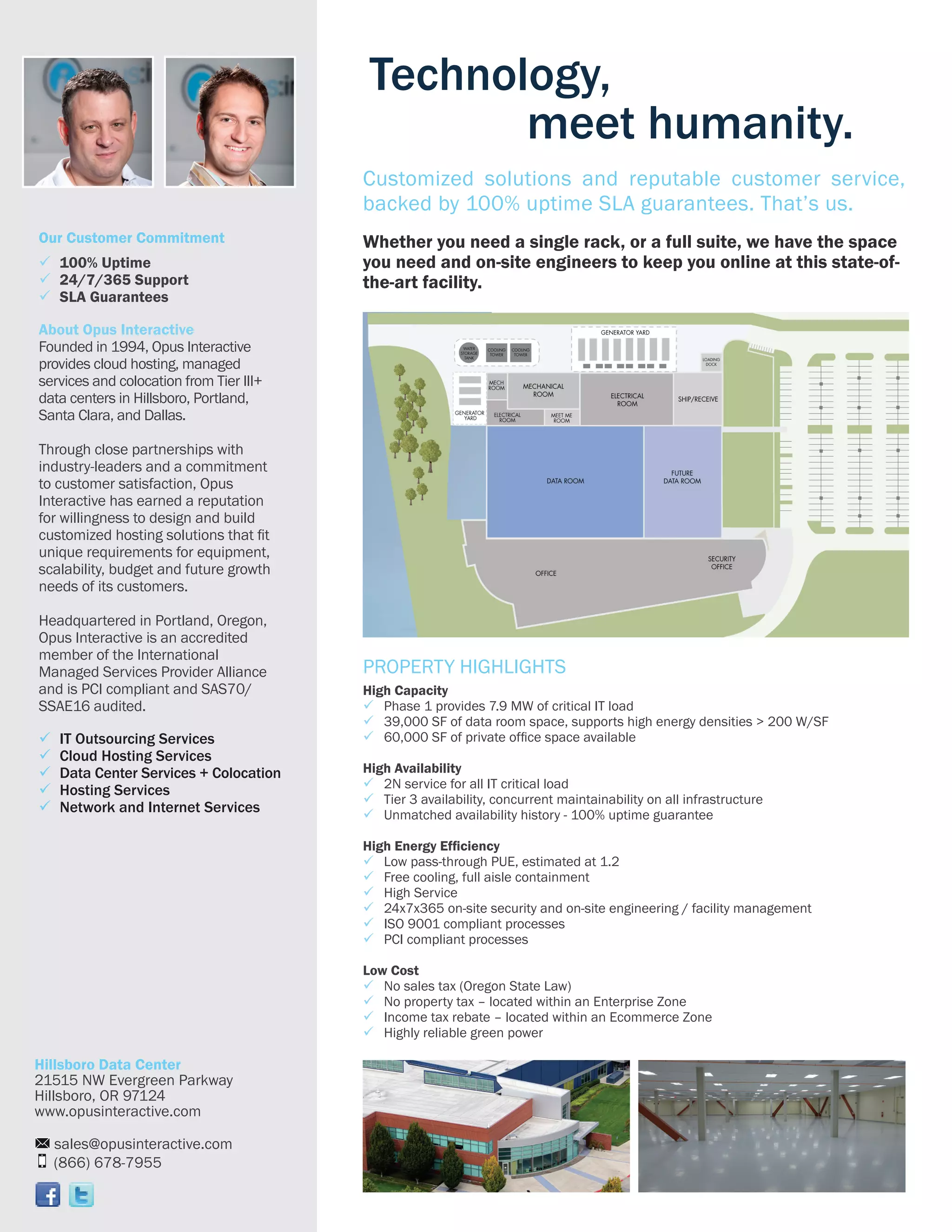 Opus Interactive - Hillsboro, Oregon Data Center | PDF