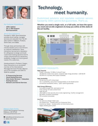 Opus Interactive - Hillsboro, Oregon Data Center | PDF