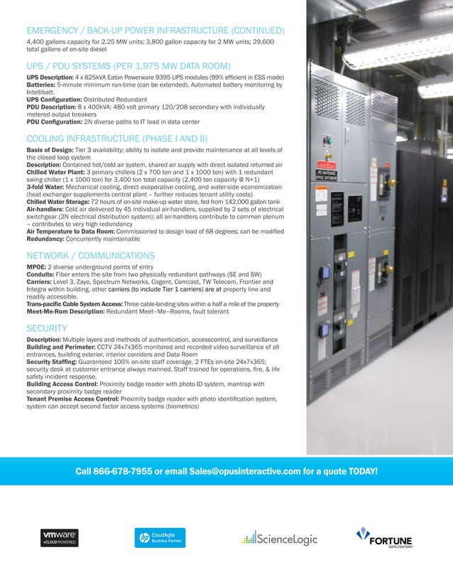 Opus Interactive - Hillsboro, Oregon Data Center | PDF