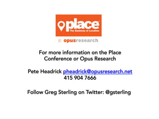 Opus Research REtailer Survey Indoor Location & Analytics | PPT