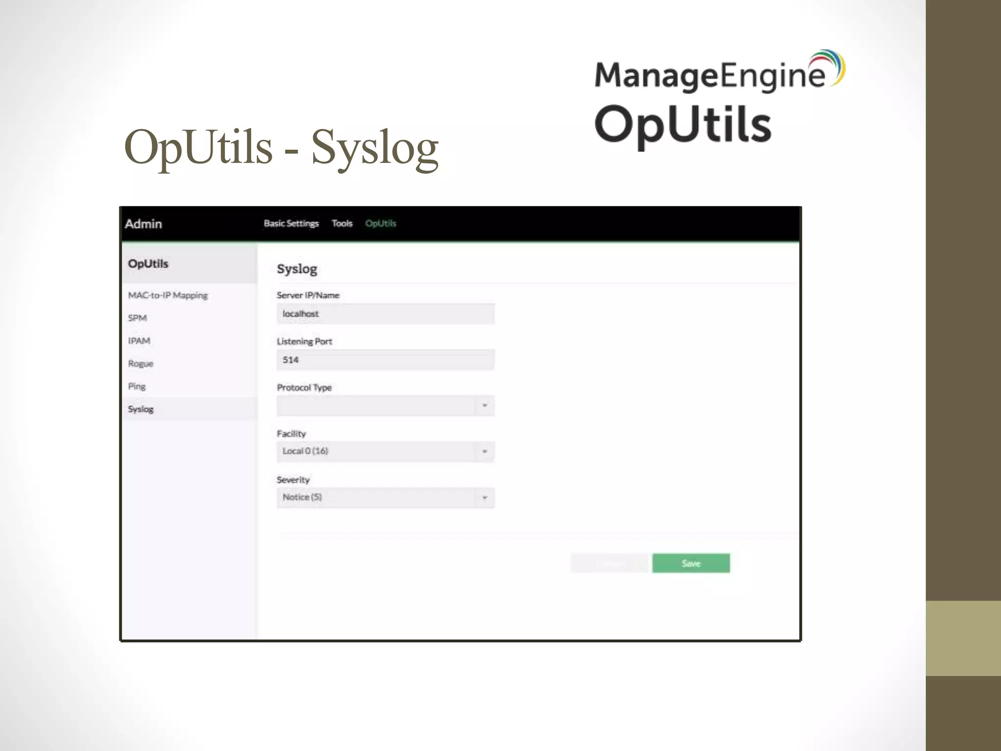 ManageEngine OpUtils Technical Overview | PPTX