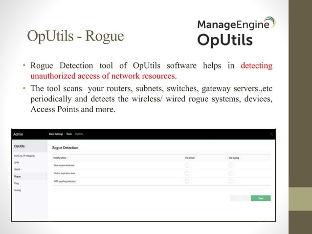 ManageEngine OpUtils Technical Overview | PPTX