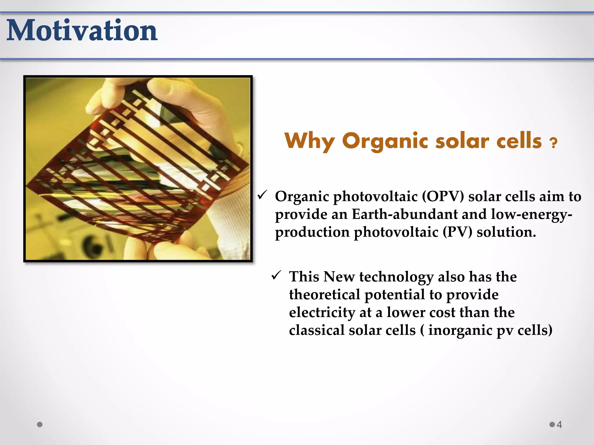 Organic photovoltaic cells : OPV | PPTX