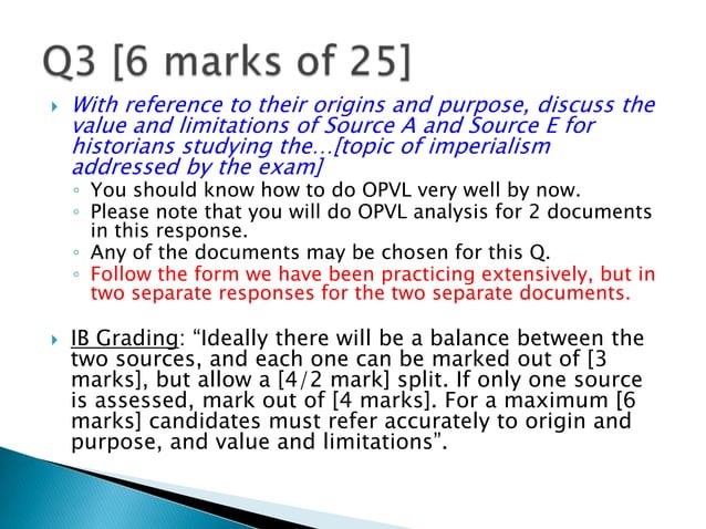 OPVL and Paper 1: IB History | PPT