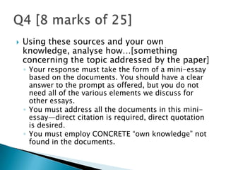 OPVL and Paper 1: IB History | PPT